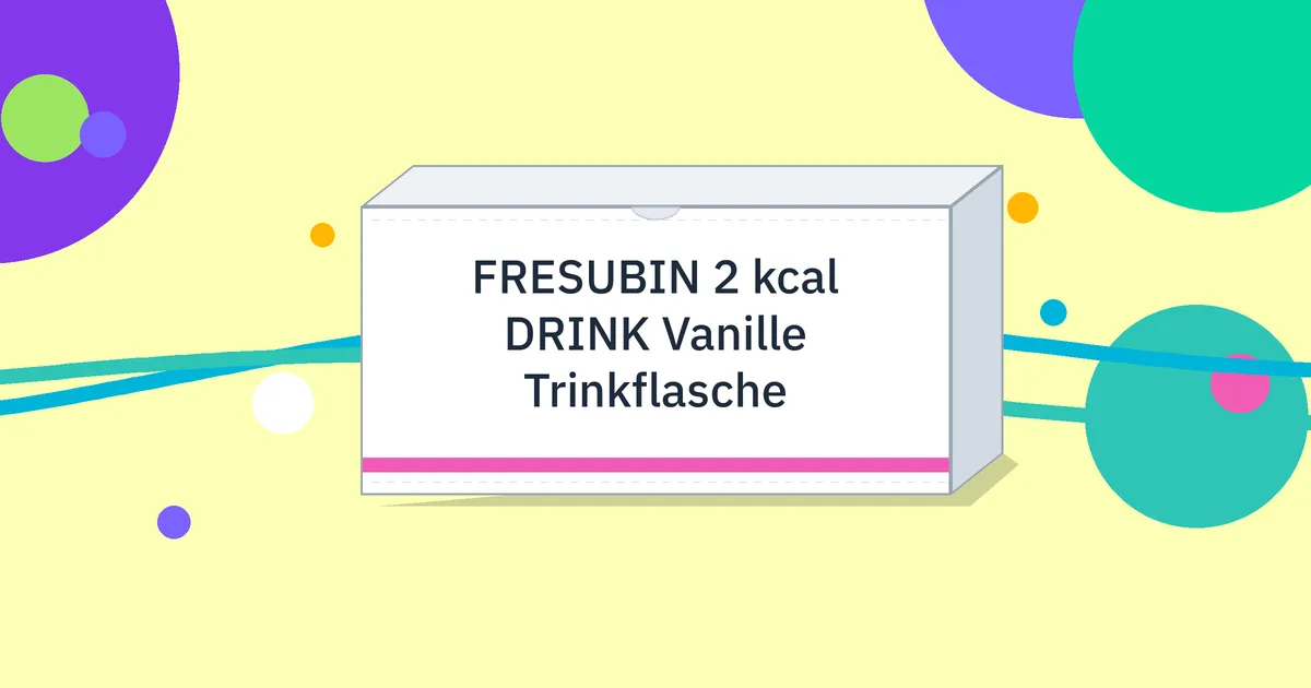 Symbolbild: Packung mit der Aufschrift FRESUBIN 2 kcal DRINK Vanille Trinkflasche (PZN 18486138) – Verfügbarkeit und Bezug in Apotheken in Frankfurt am Main