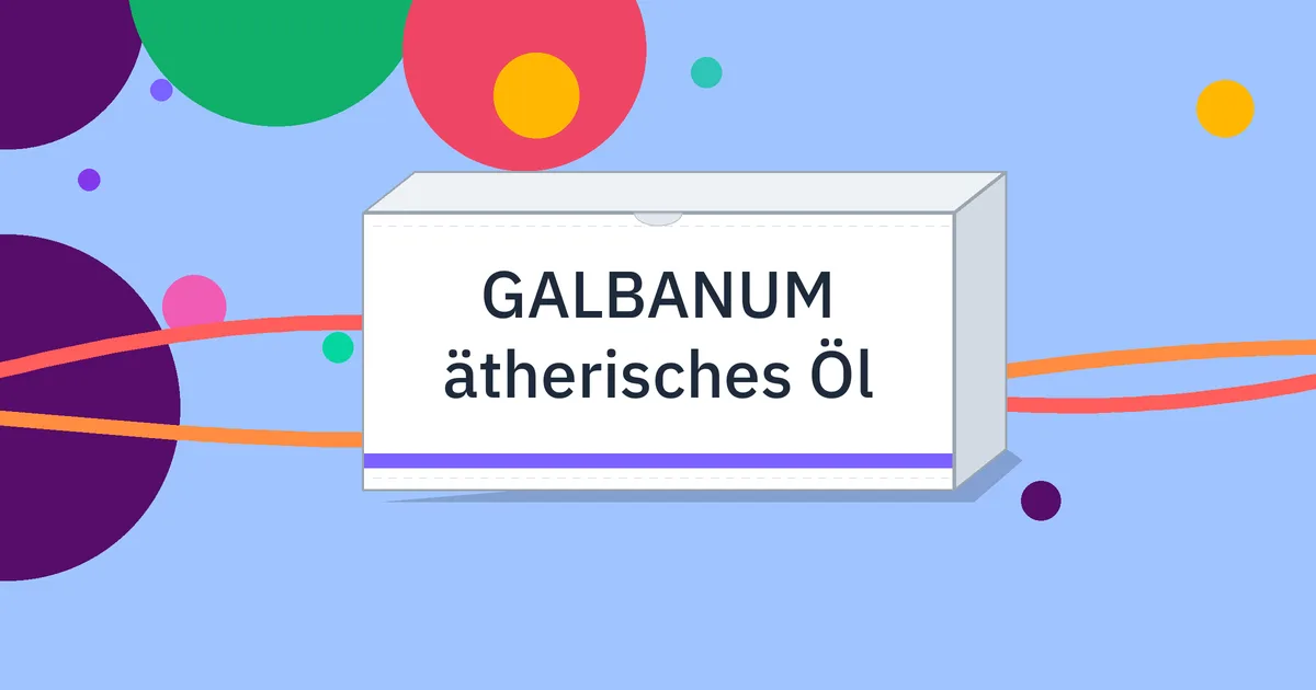Symbolbild: Packung mit der Aufschrift GALBANUM ätherisches Öl (PZN 13513103) – Verfügbarkeit und Bezug in Apotheken in Frankfurt am Main