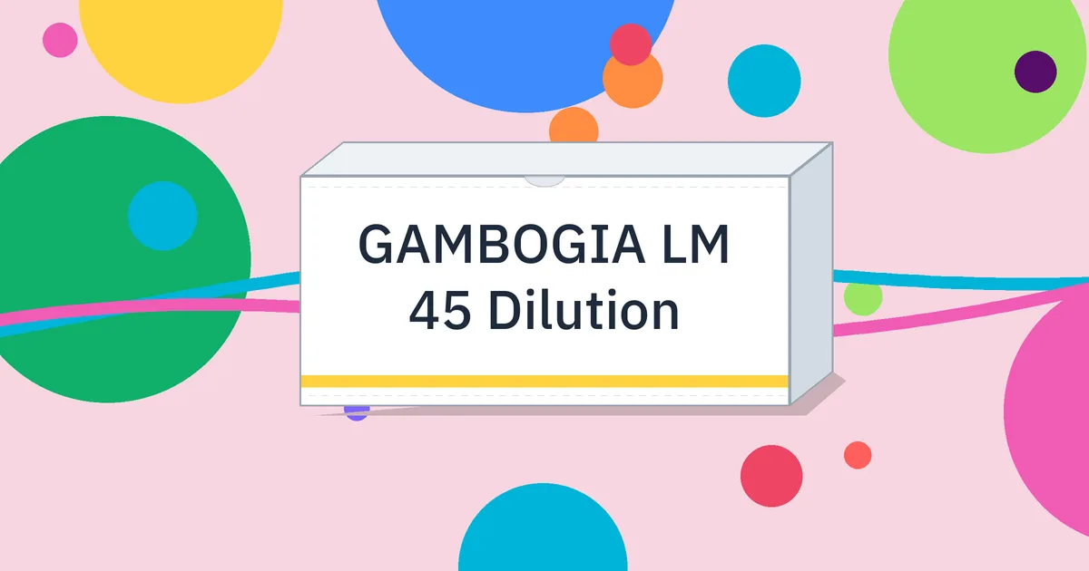 Symbolbild: Packung mit der Aufschrift GAMBOGIA LM 45 Dilution (PZN 13498763) – Verfügbarkeit und Bezug in Apotheken in Frankfurt am Main