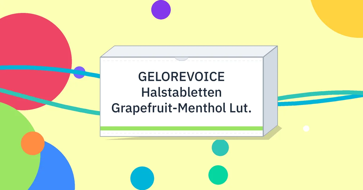Symbolbild: Packung mit der Aufschrift GELOREVOICE Halstabletten Grapefruit-Menthol Lut. (PZN 08846067) – Verfügbarkeit und Bezug in Apotheken in Frankfurt am Main