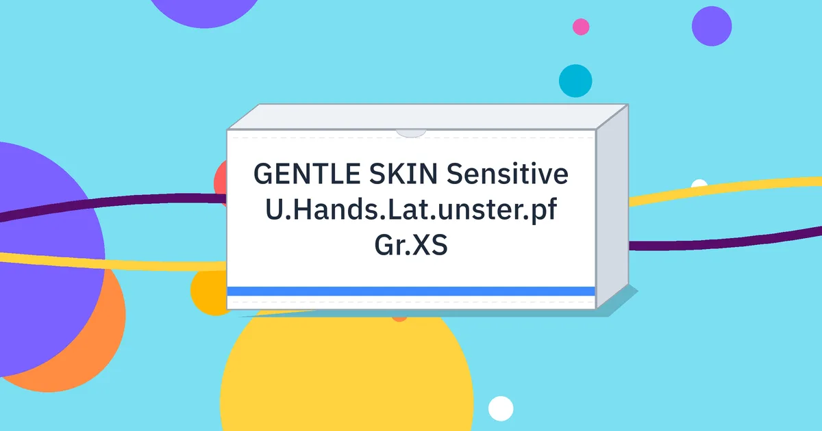 Symbolbild: Packung mit der Aufschrift GENTLE SKIN Sensitive U.Hands.Lat.unster.pf Gr.XS (PZN 02243563) – Verfügbarkeit und Bezug in Apotheken in Frankfurt am Main