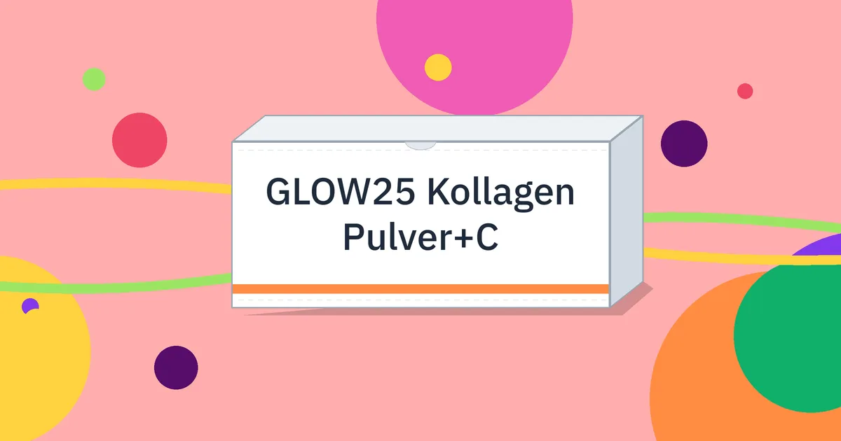 Symbolbild: Packung mit der Aufschrift GLOW25 Kollagen Pulver+C (PZN 20869510) – Verfügbarkeit und Bezug in Apotheken in Frankfurt am Main