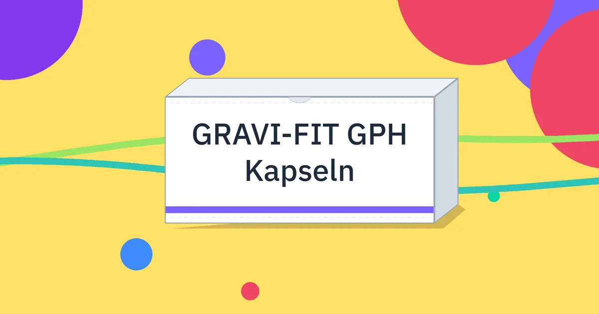 Symbolbild: Packung mit der Aufschrift GRAVI-FIT GPH Kapseln (PZN 20281053) – Verfügbarkeit und Bezug in Apotheken in Frankfurt am Main