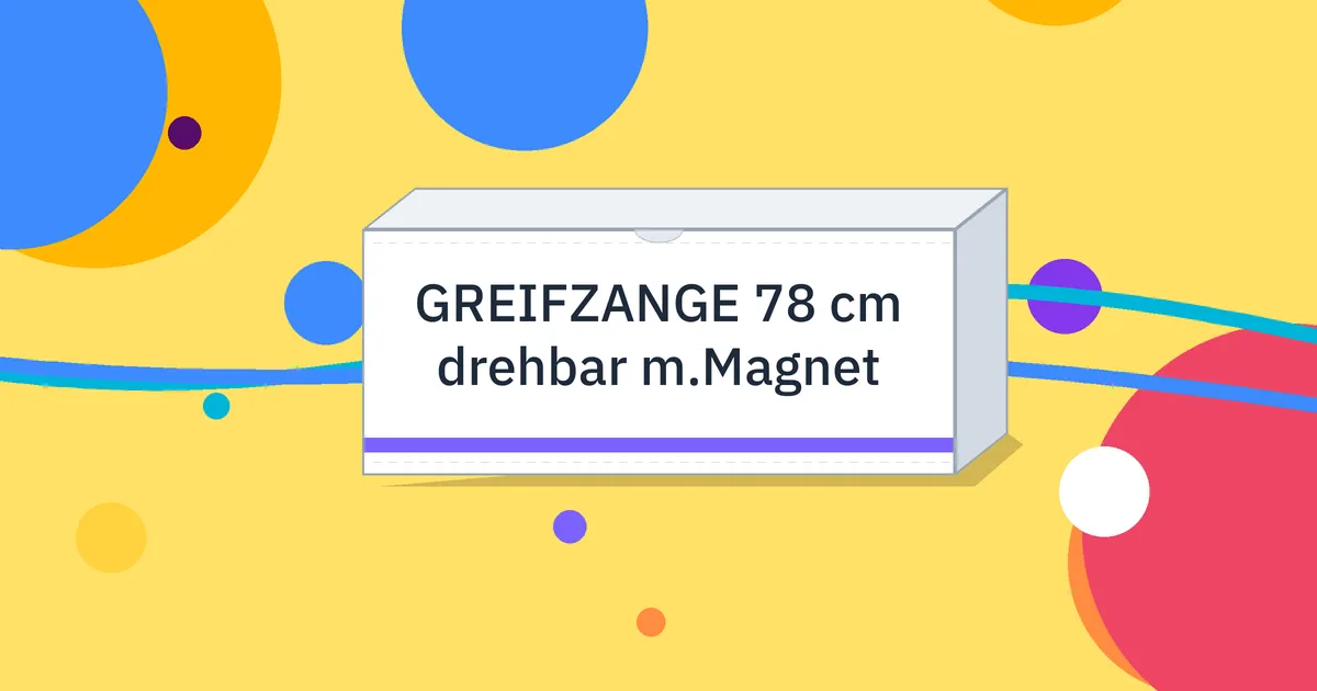 Symbolbild: Packung mit der Aufschrift GREIFZANGE 78 cm drehbar m.Magnet (PZN 09194388) – Verfügbarkeit und Bezug in Apotheken in Frankfurt am Main
