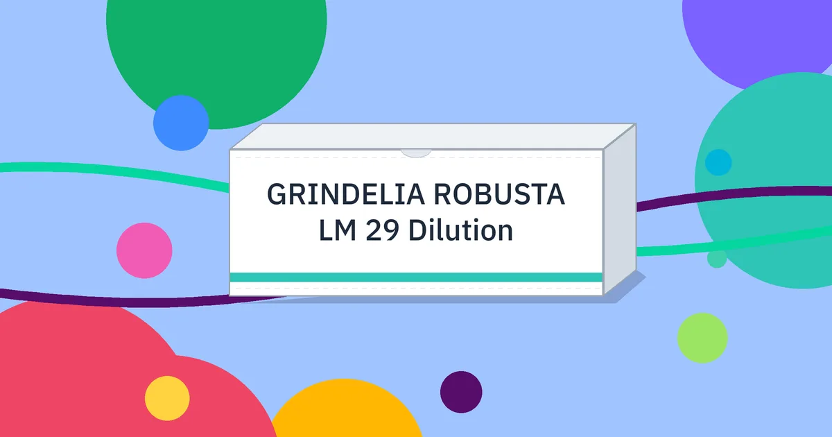 Symbolbild: Packung mit der Aufschrift GRINDELIA ROBUSTA LM 29 Dilution (PZN 13547183) – Verfügbarkeit und Bezug in Apotheken in Frankfurt am Main