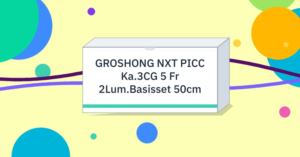 Symbolbild: Packung mit der Aufschrift GROSHONG NXT PICC Ka.3CG 5 Fr 2Lum.Basisset 50cm (PZN 12777722) – Verfügbarkeit und Bezug in Apotheken in Frankfurt am Main
