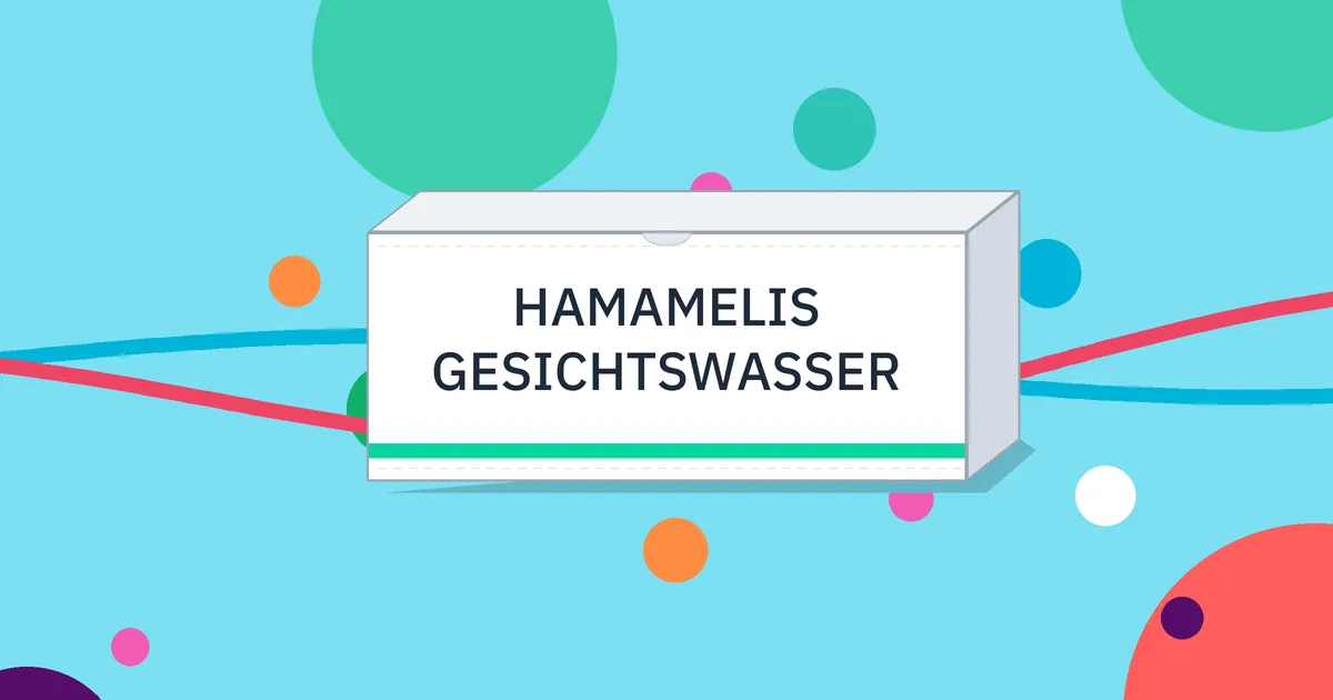 Symbolbild: Packung mit der Aufschrift HAMAMELIS GESICHTSWASSER (PZN 01684199) – Verfügbarkeit und Bezug in Apotheken in Frankfurt am Main