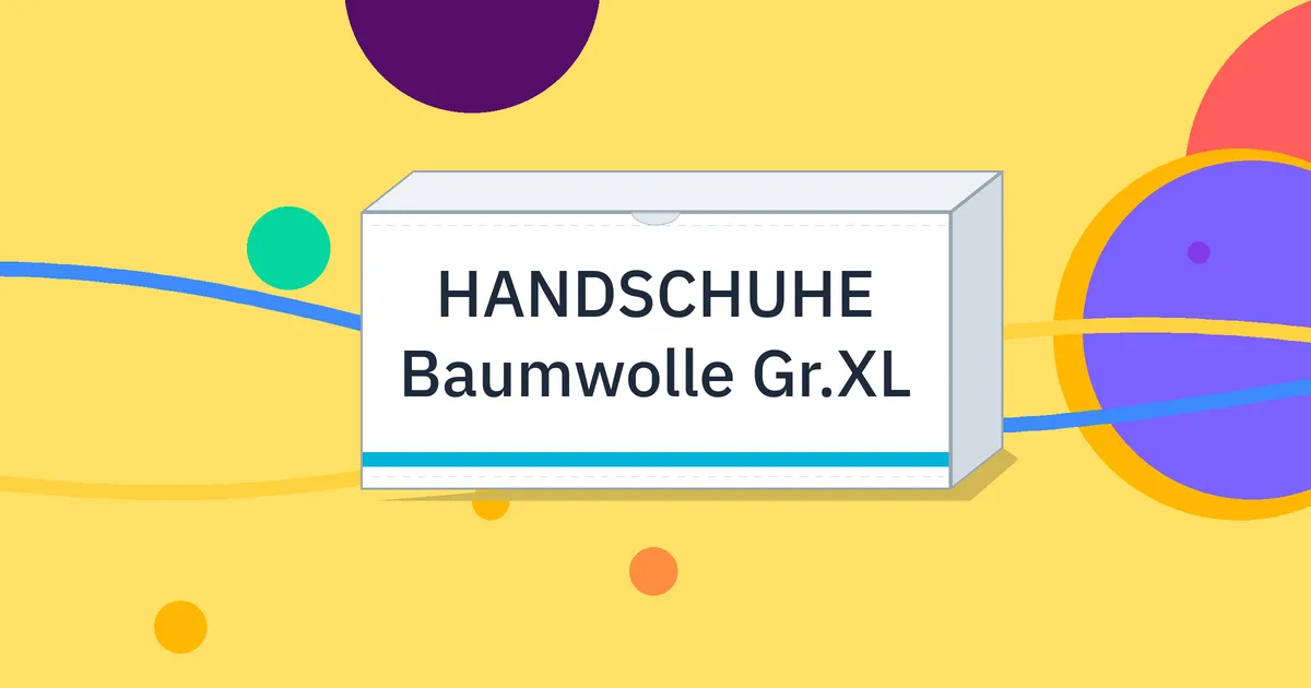 Symbolbild: Packung mit der Aufschrift HANDSCHUHE Baumwolle Gr.XL (PZN 08761187) – Verfügbarkeit und Bezug in Apotheken in Frankfurt am Main