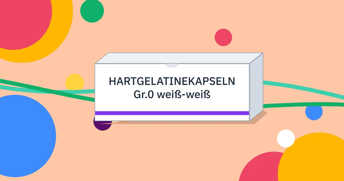 Symbolbild: Packung mit der Aufschrift HARTGELATINEKAPSELN Gr.0 weiß-weiß (PZN 03355672) – Verfügbarkeit und Bezug in Apotheken in Frankfurt am Main