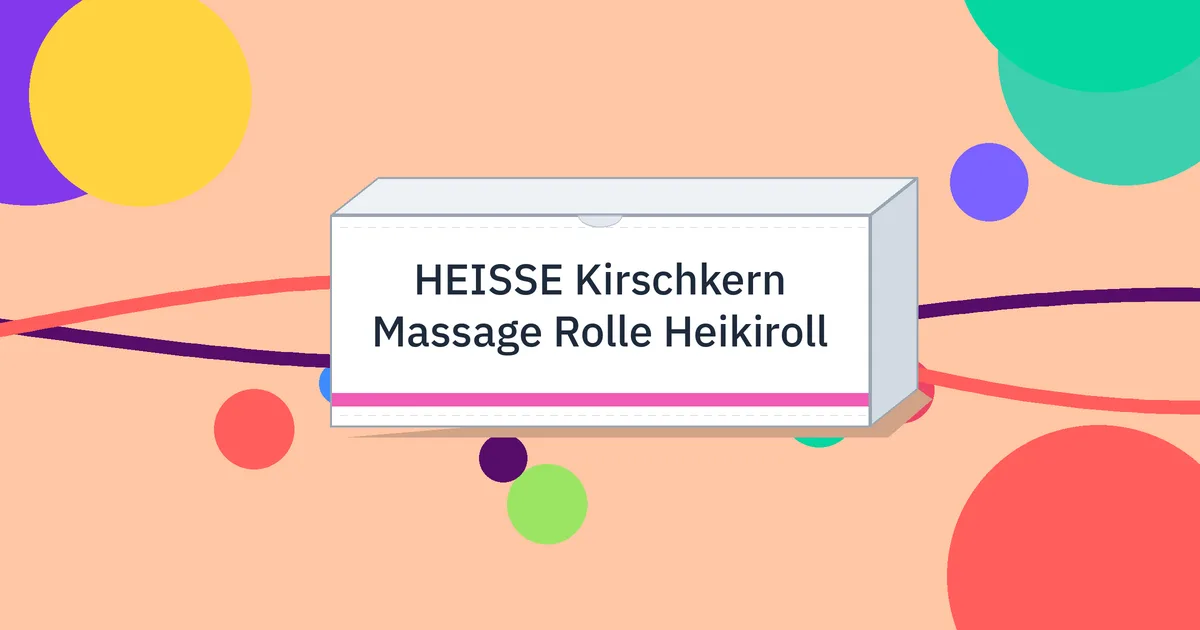 Symbolbild: Packung mit der Aufschrift HEISSE Kirschkern Massage Rolle Heikiroll (PZN 02001038) – Verfügbarkeit und Bezug in Apotheken in Frankfurt am Main