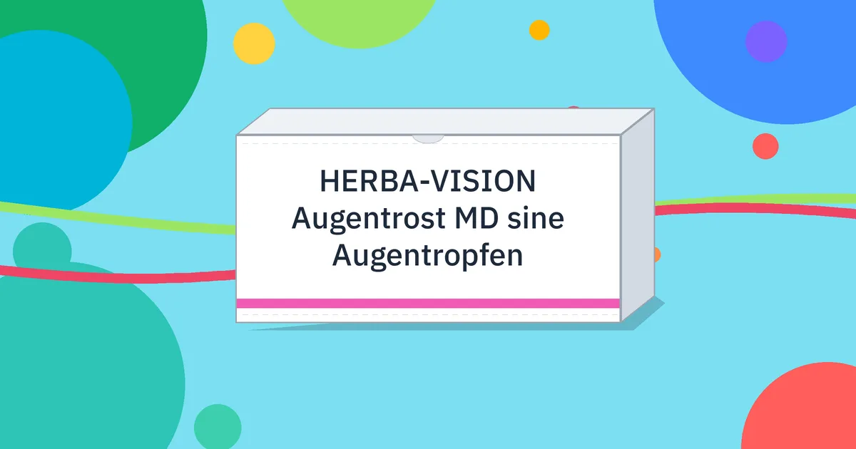 Symbolbild: Packung mit der Aufschrift HERBA-VISION Augentrost MD sine Augentropfen (PZN 16009641) – Verfügbarkeit und Bezug in Apotheken in Frankfurt am Main