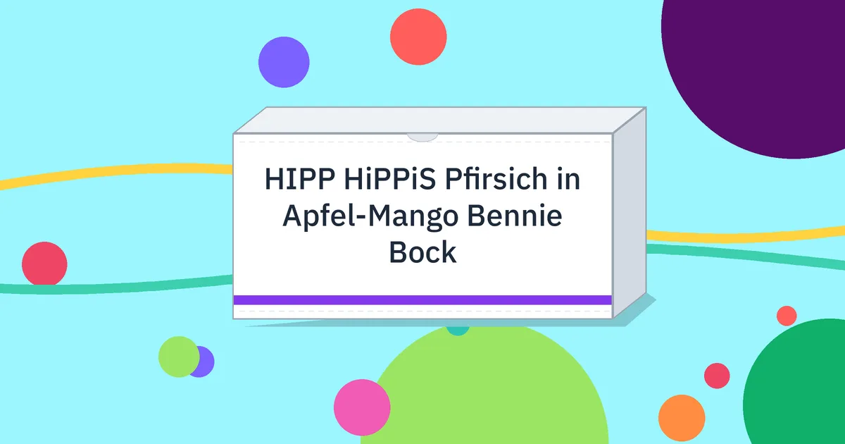 Symbolbild: Packung mit der Aufschrift HIPP HiPPiS Pfirsich in Apfel-Mango Bennie Bock (PZN 12668536) – Verfügbarkeit und Bezug in Apotheken in Frankfurt am Main