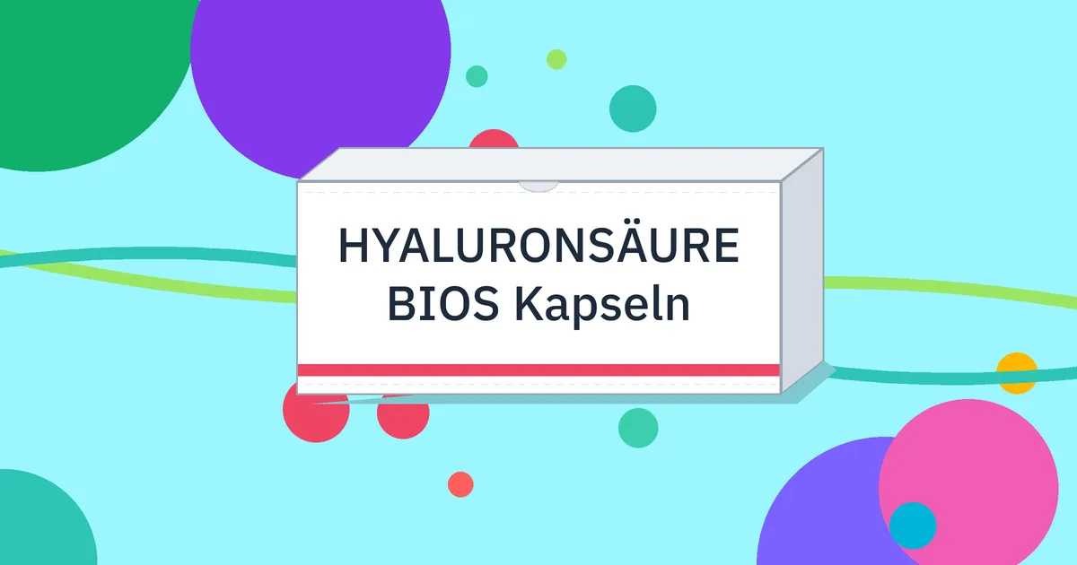 Symbolbild: Packung mit der Aufschrift HYALURONSÄURE BIOS Kapseln (PZN 09324750) – Verfügbarkeit und Bezug in Apotheken in Frankfurt am Main