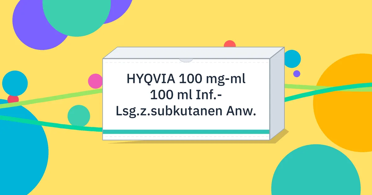 Symbolbild: Packung mit der Aufschrift HYQVIA 100 mg-ml 100 ml Inf.-Lsg.z.subkutanen Anw. (PZN 10003270) – Verfügbarkeit und Bezug in Apotheken in Frankfurt am Main