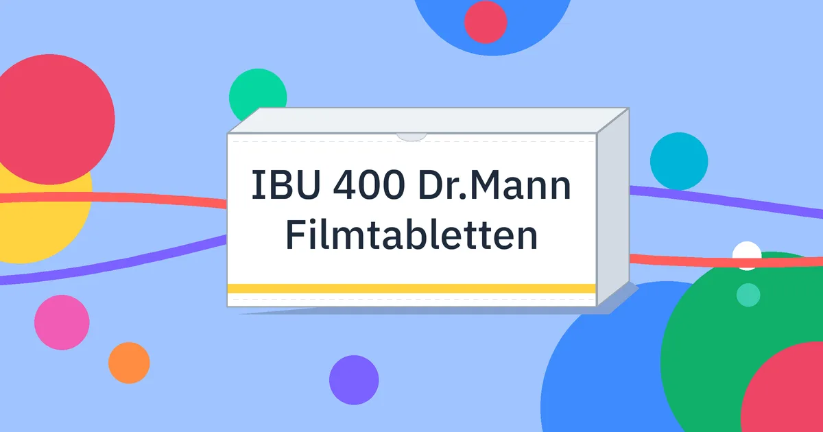 Symbolbild: Packung mit der Aufschrift IBU 400 Dr.Mann Filmtabletten (PZN 10853488) – Verfügbarkeit und Bezug in Apotheken in Frankfurt am Main