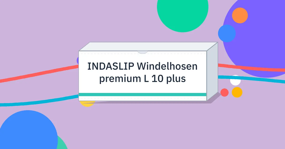 Symbolbild: Packung mit der Aufschrift INDASLIP Windelhosen premium L 10 plus (PZN 11702716) – Verfügbarkeit und Bezug in Apotheken in Frankfurt am Main