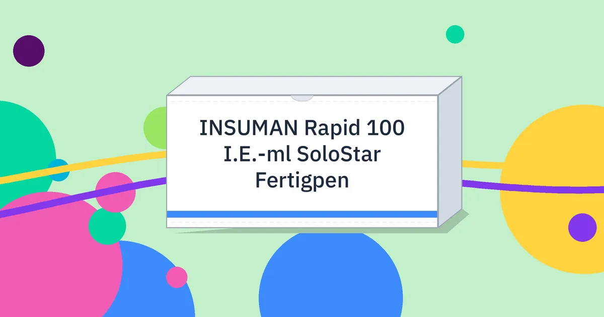 Symbolbild: Packung mit der Aufschrift INSUMAN Rapid 100 I.E.-ml SoloStar Fertigpen (PZN 00883749) – Verfügbarkeit und Bezug in Apotheken in Frankfurt am Main