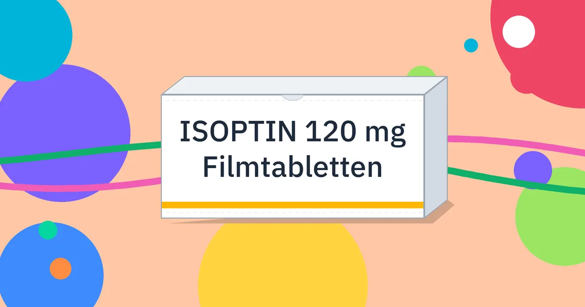 Symbolbild: Packung mit der Aufschrift ISOPTIN 120 mg Filmtabletten (PZN 02709406) – Verfügbarkeit und Bezug in Apotheken in Frankfurt am Main