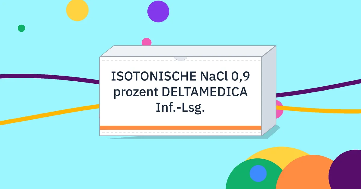 Symbolbild: Packung mit der Aufschrift ISOTONISCHE NaCl 0,9 prozent DELTAMEDICA Inf.-Lsg. (PZN 02044289) – Verfügbarkeit und Bezug in Apotheken in Frankfurt am Main