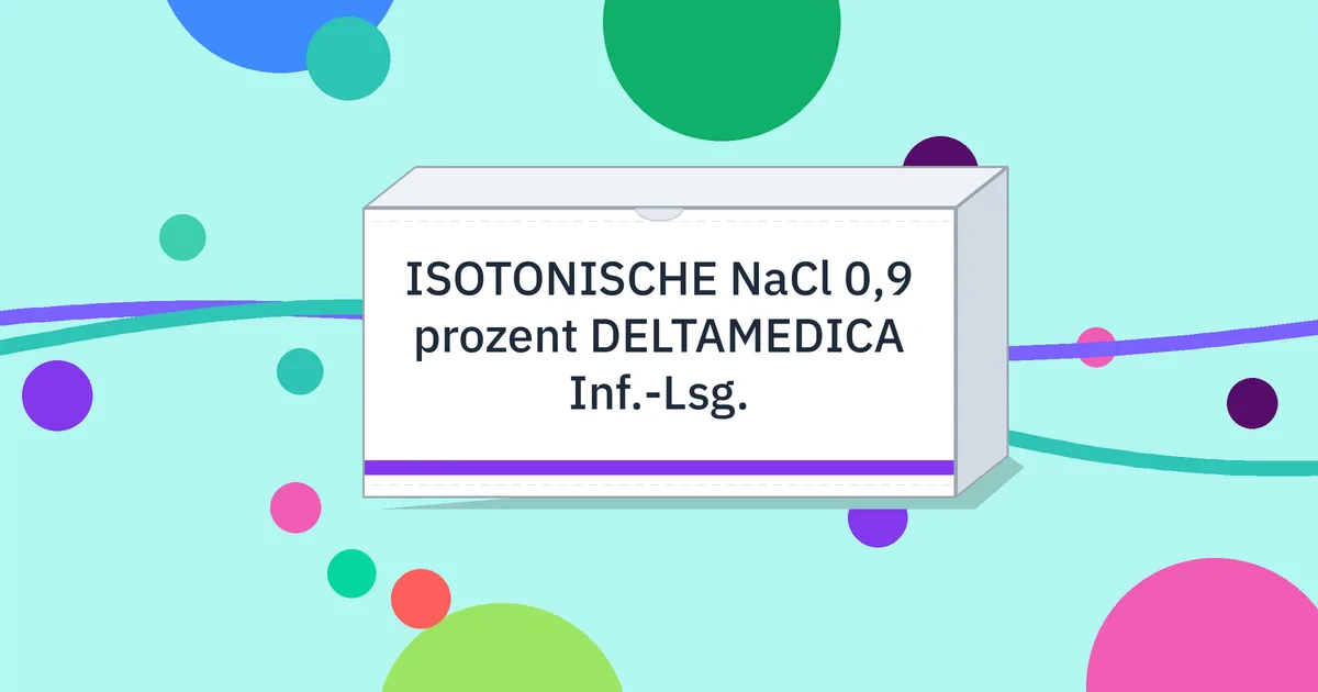 Symbolbild: Packung mit der Aufschrift ISOTONISCHE NaCl 0,9 prozent DELTAMEDICA Inf.-Lsg. (PZN 06340501) – Verfügbarkeit und Bezug in Apotheken in Frankfurt am Main
