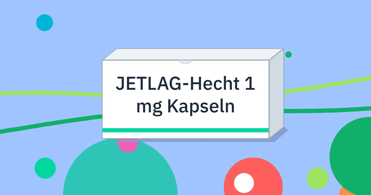 Symbolbild: Packung mit der Aufschrift JETLAG-Hecht 1 mg Kapseln (PZN 09919236) – Verfügbarkeit und Bezug in Apotheken in Frankfurt am Main