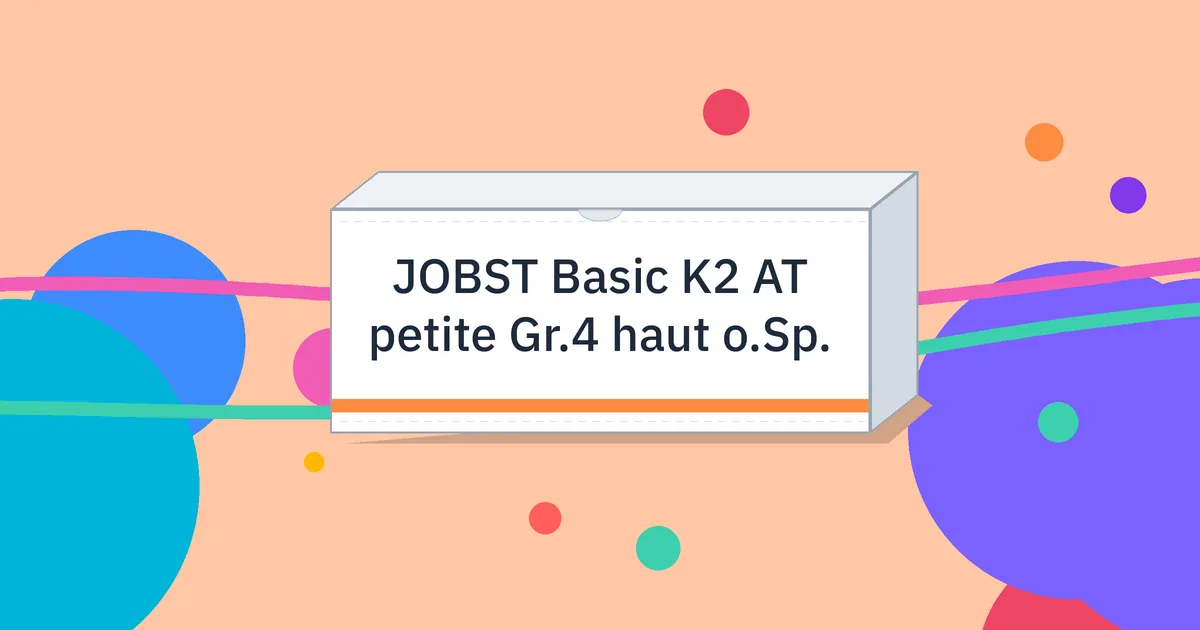 Symbolbild: Packung mit der Aufschrift JOBST Basic K2 AT petite Gr.4 haut o.Sp. (PZN 11249671) – Verfügbarkeit und Bezug in Apotheken in Frankfurt am Main