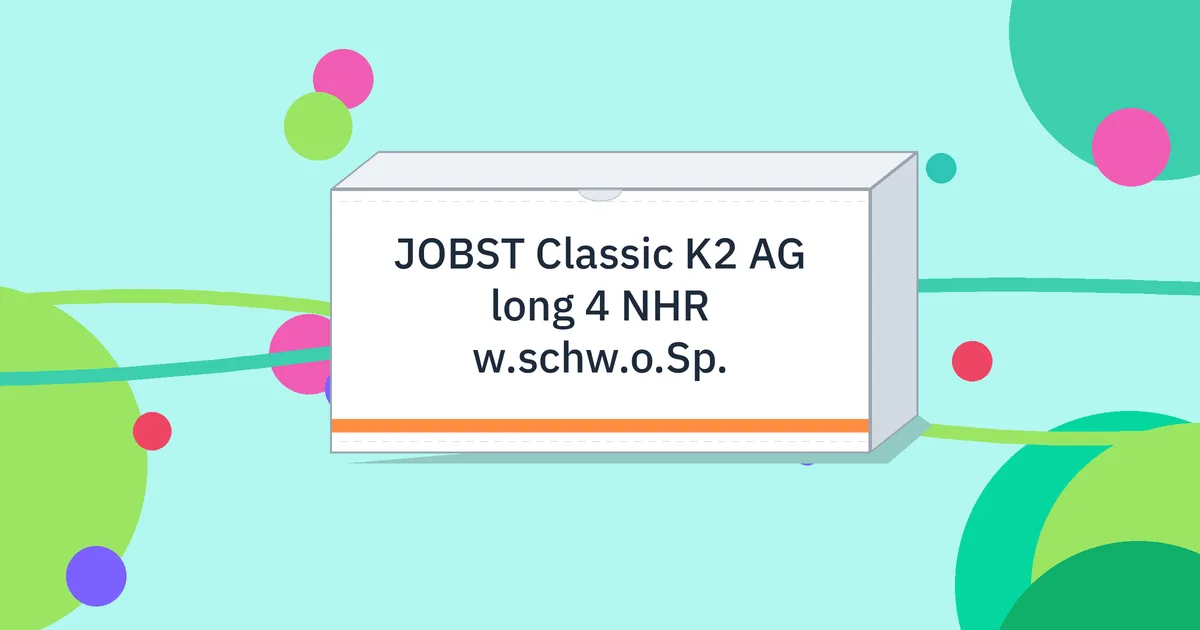 Symbolbild: Packung mit der Aufschrift JOBST Classic K2 AG long 4 NHR w.schw.o.Sp. (PZN 10726927) – Verfügbarkeit und Bezug in Apotheken in Frankfurt am Main