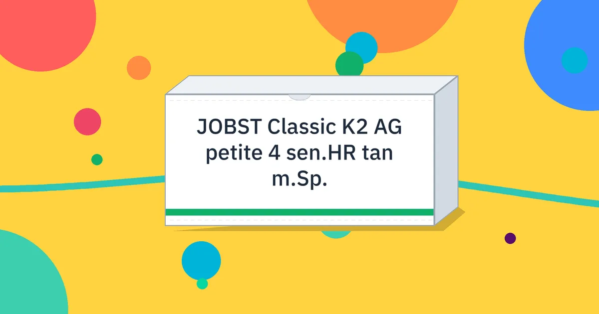 Symbolbild: Packung mit der Aufschrift JOBST Classic K2 AG petite 4 sen.HR tan m.Sp. (PZN 17961488) – Verfügbarkeit und Bezug in Apotheken in Frankfurt am Main