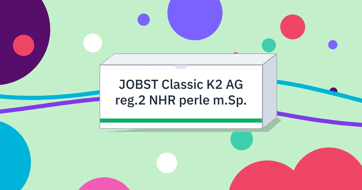 Symbolbild: Packung mit der Aufschrift JOBST Classic K2 AG reg.2 NHR perle m.Sp. (PZN 10727217) – Verfügbarkeit und Bezug in Apotheken in Frankfurt am Main