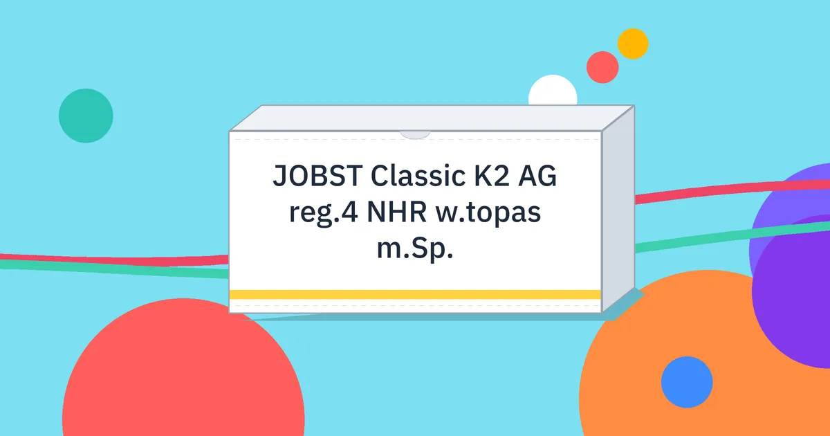 Symbolbild: Packung mit der Aufschrift JOBST Classic K2 AG reg.4 NHR w.topas m.Sp. (PZN 13063723) – Verfügbarkeit und Bezug in Apotheken in Frankfurt am Main