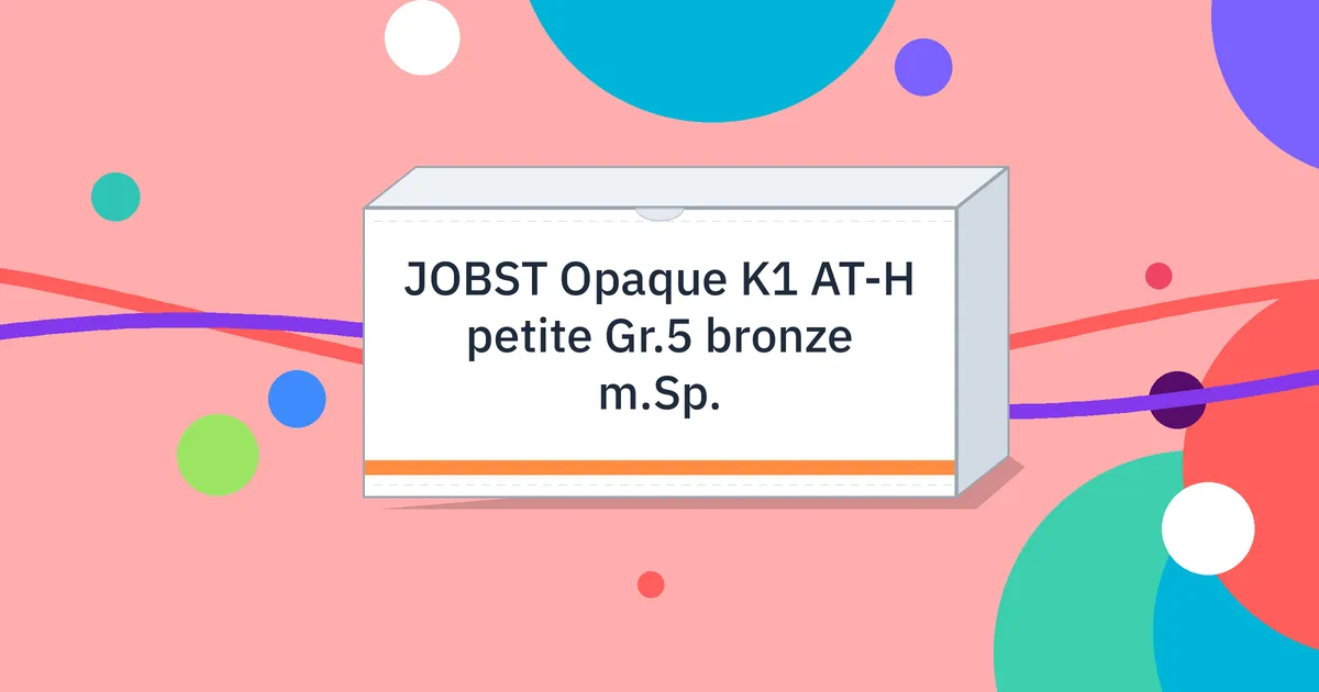 Symbolbild: Packung mit der Aufschrift JOBST Opaque K1 AT-H petite Gr.5 bronze m.Sp. (PZN 13101814) – Verfügbarkeit und Bezug in Apotheken in Frankfurt am Main
