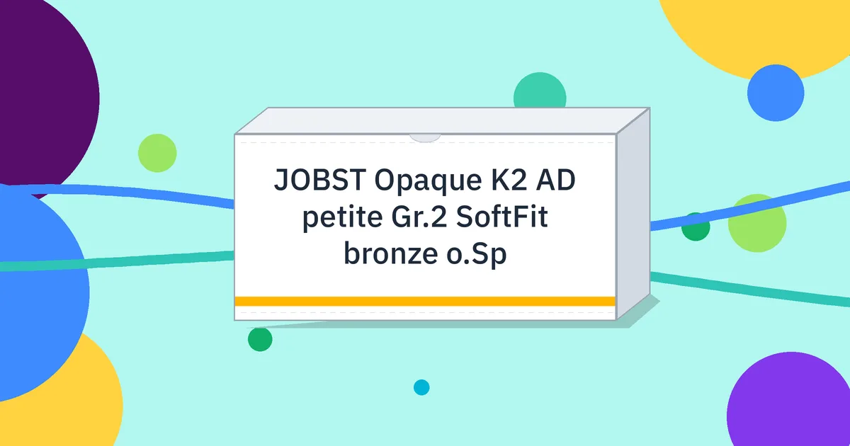 Symbolbild: Packung mit der Aufschrift JOBST Opaque K2 AD petite Gr.2 SoftFit bronze o.Sp (PZN 13109968) – Verfügbarkeit und Bezug in Apotheken in Frankfurt am Main