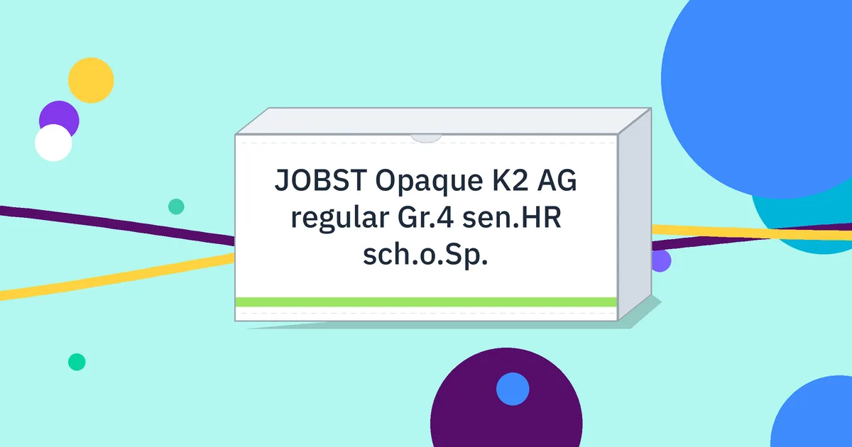 Symbolbild: Packung mit der Aufschrift JOBST Opaque K2 AG regular Gr.4 sen.HR sch.o.Sp. (PZN 12142751) – Verfügbarkeit und Bezug in Apotheken in Frankfurt am Main