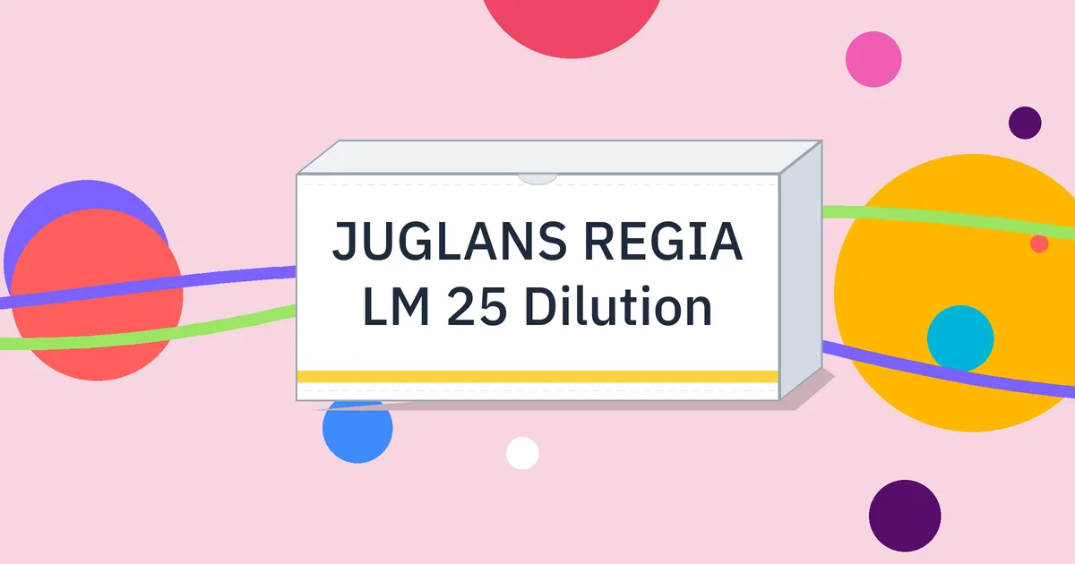 Symbolbild: Packung mit der Aufschrift JUGLANS REGIA LM 25 Dilution (PZN 12916282) – Verfügbarkeit und Bezug in Apotheken in Frankfurt am Main