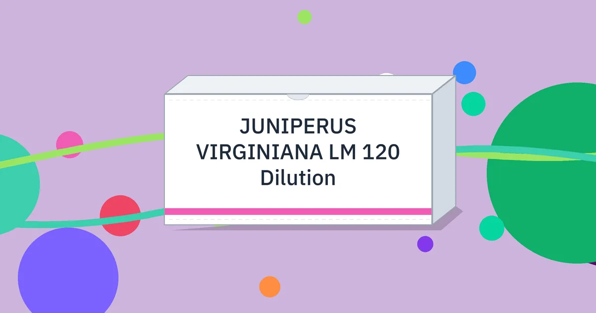 Symbolbild: Packung mit der Aufschrift JUNIPERUS VIRGINIANA LM 120 Dilution (PZN 13565407) – Verfügbarkeit und Bezug in Apotheken in Frankfurt am Main
