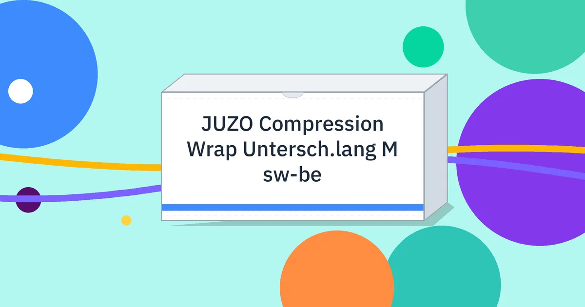 Symbolbild: Packung mit der Aufschrift JUZO Compression Wrap Untersch.lang M sw-be (PZN 13580565) – Verfügbarkeit und Bezug in Apotheken in Frankfurt am Main