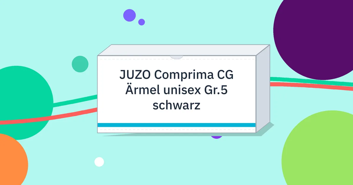 Symbolbild: Packung mit der Aufschrift JUZO Comprima CG Ärmel unisex Gr.5 schwarz (PZN 20781809) – Verfügbarkeit und Bezug in Apotheken in Frankfurt am Main