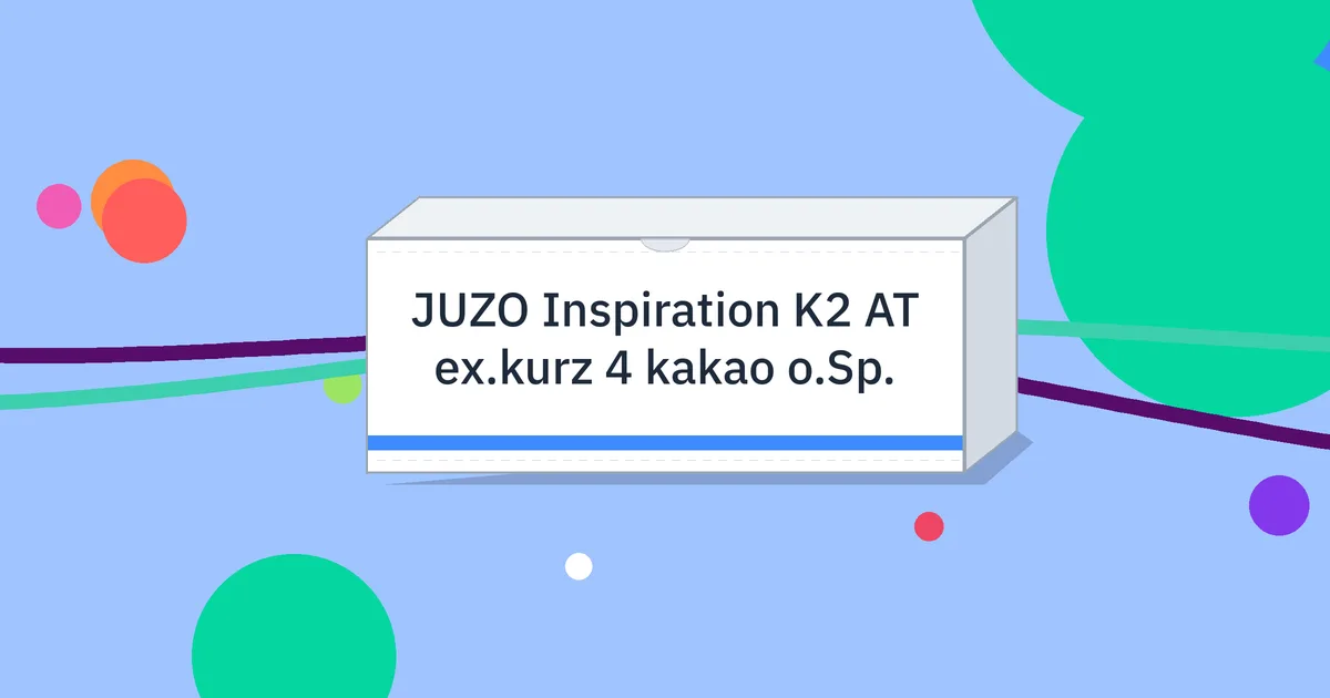 Symbolbild: Packung mit der Aufschrift JUZO Inspiration K2 AT ex.kurz 4 kakao o.Sp. (PZN 14932210) – Verfügbarkeit und Bezug in Apotheken in Frankfurt am Main