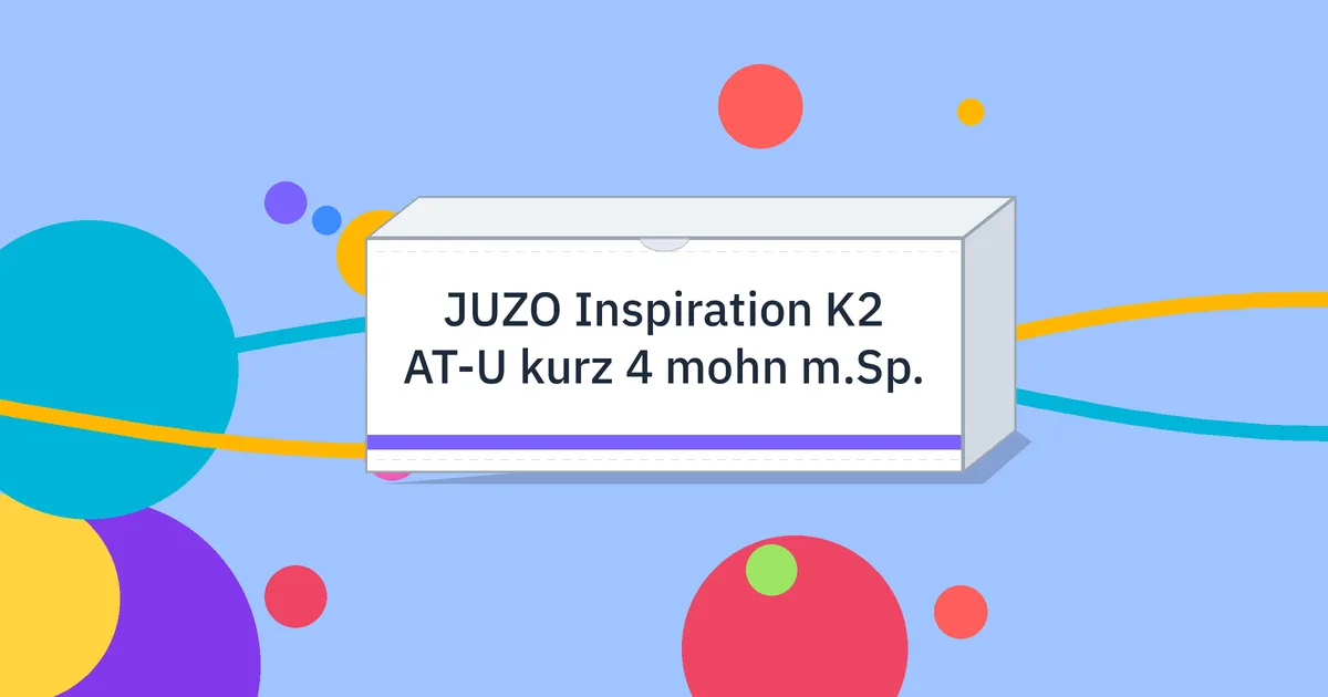 Symbolbild: Packung mit der Aufschrift JUZO Inspiration K2 AT-U kurz 4 mohn m.Sp. (PZN 14929219) – Verfügbarkeit und Bezug in Apotheken in Frankfurt am Main