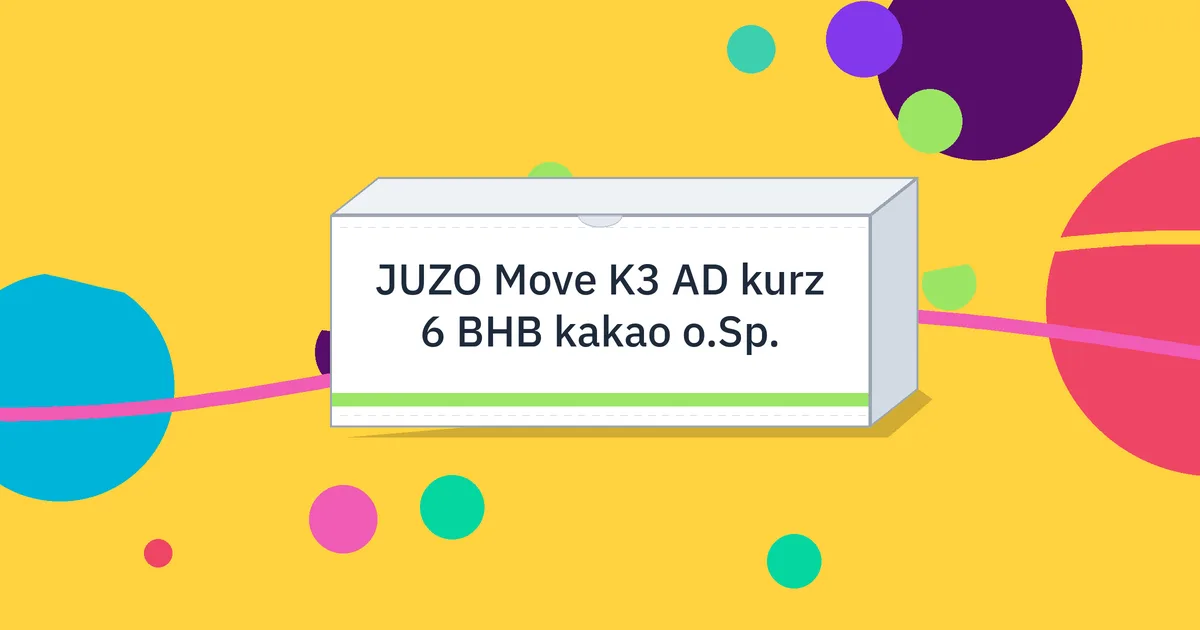 Symbolbild: Packung mit der Aufschrift JUZO Move K3 AD kurz 6 BHB kakao o.Sp. (PZN 18573104) – Verfügbarkeit und Bezug in Apotheken in Frankfurt am Main