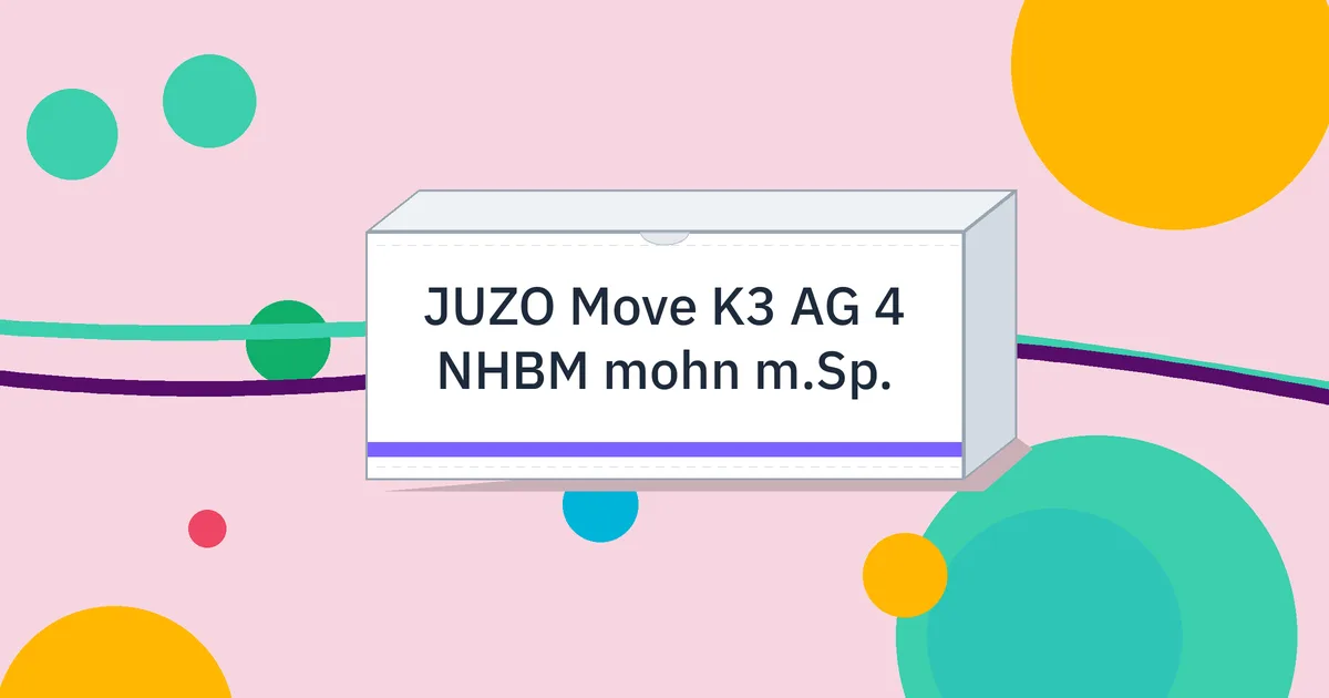 Symbolbild: Packung mit der Aufschrift JUZO Move K3 AG 4 NHBM mohn m.Sp. (PZN 18586621) – Verfügbarkeit und Bezug in Apotheken in Frankfurt am Main