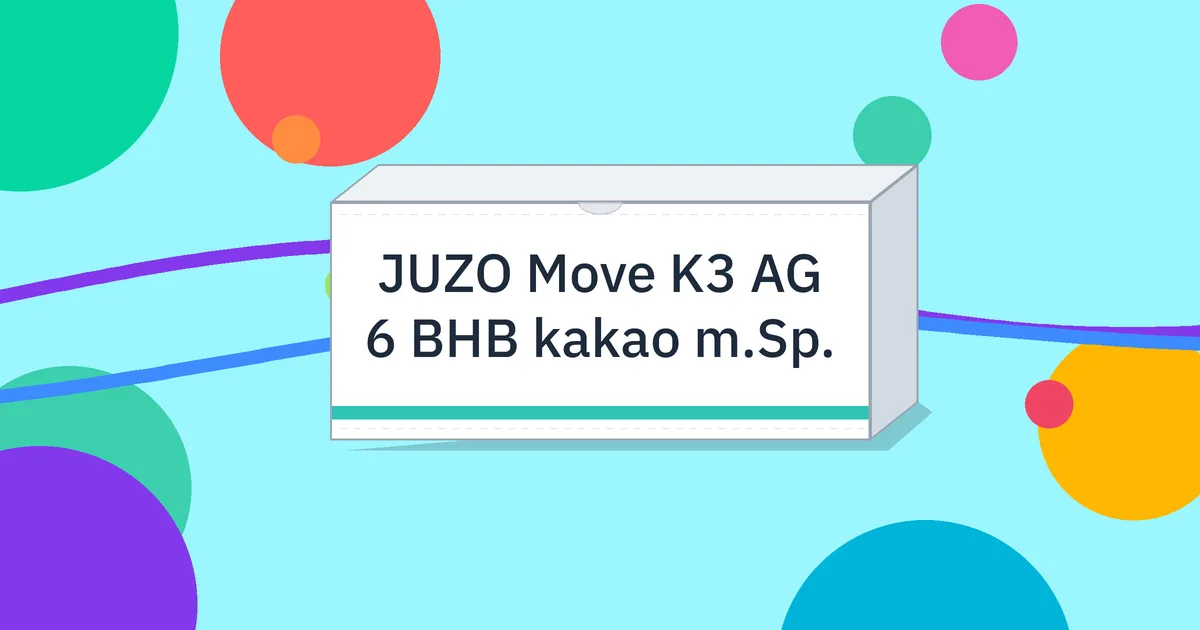 Symbolbild: Packung mit der Aufschrift JUZO Move K3 AG 6 BHB kakao m.Sp. (PZN 18587595) – Verfügbarkeit und Bezug in Apotheken in Frankfurt am Main