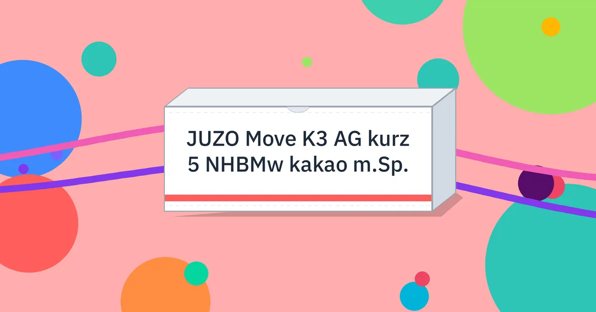Symbolbild: Packung mit der Aufschrift JUZO Move K3 AG kurz 5 NHBMw kakao m.Sp. (PZN 18590887) – Verfügbarkeit und Bezug in Apotheken in Frankfurt am Main