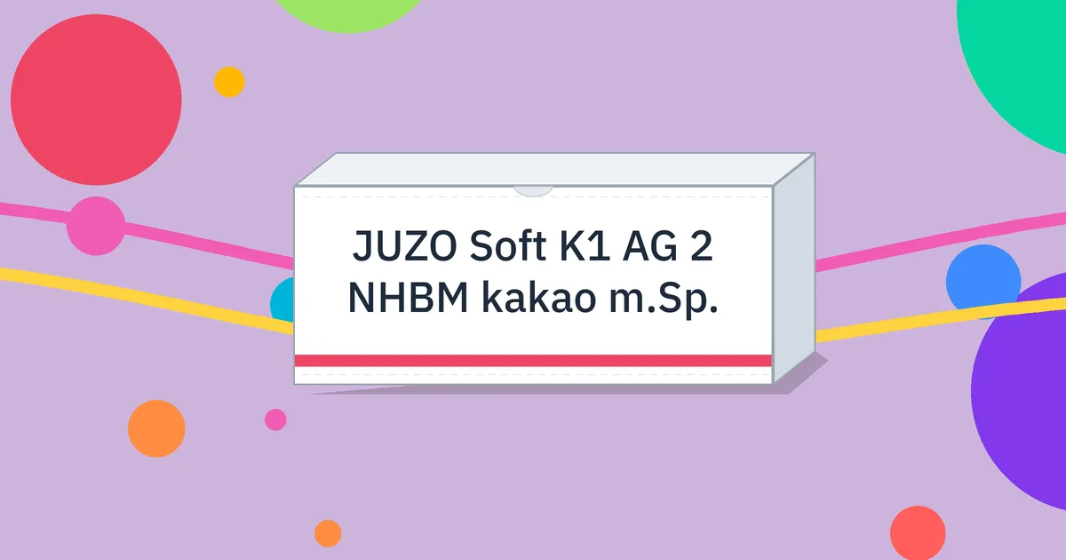 Symbolbild: Packung mit der Aufschrift JUZO Soft K1 AG 2 NHBM kakao m.Sp. (PZN 14999160) – Verfügbarkeit und Bezug in Apotheken in Frankfurt am Main