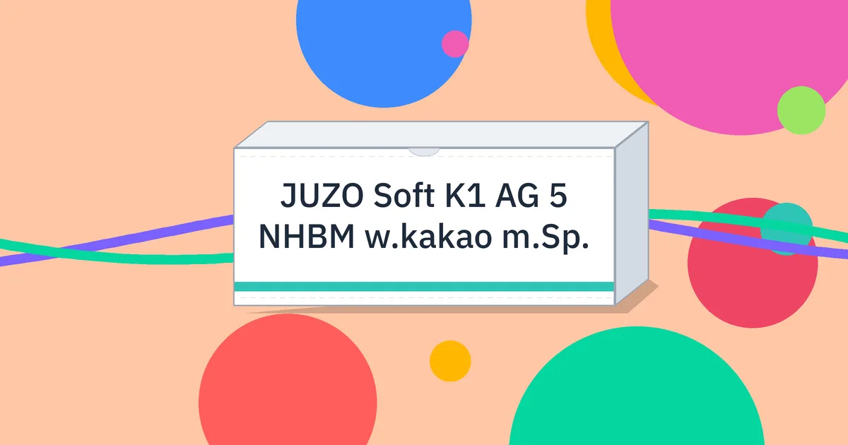 Symbolbild: Packung mit der Aufschrift JUZO Soft K1 AG 5 NHBM w.kakao m.Sp. (PZN 15015651) – Verfügbarkeit und Bezug in Apotheken in Frankfurt am Main