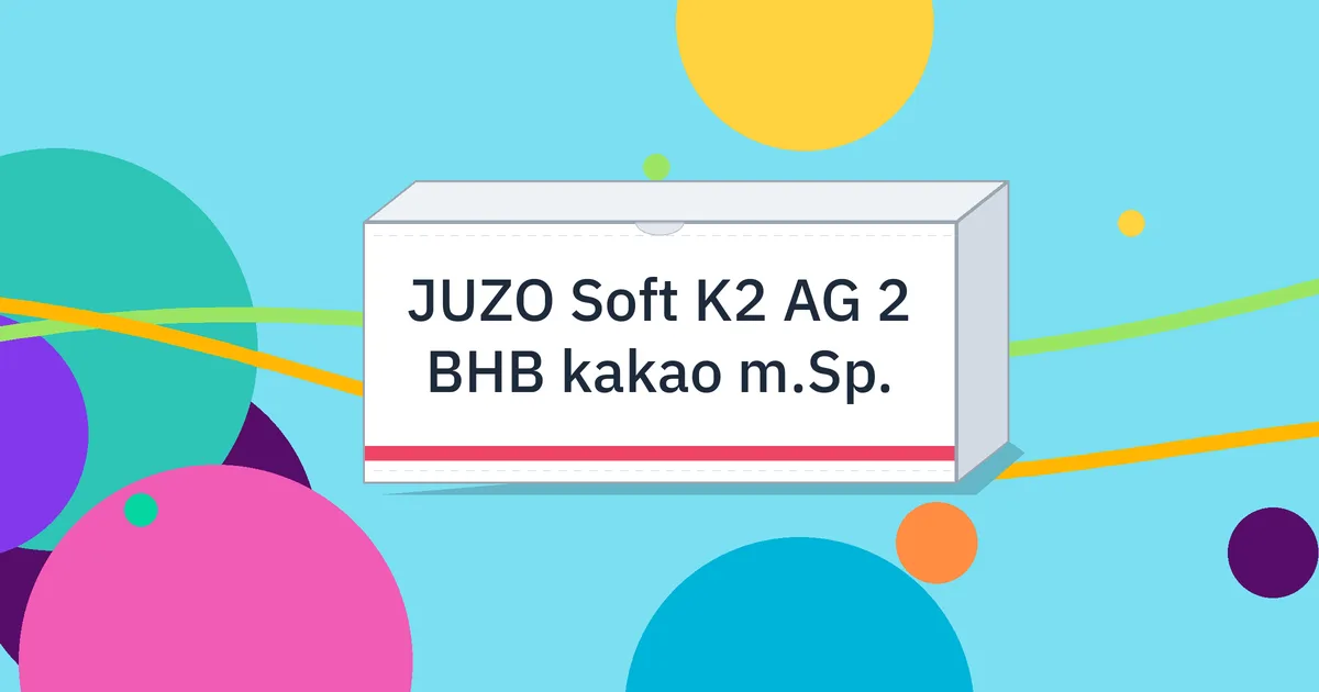 Symbolbild: Packung mit der Aufschrift JUZO Soft K2 AG 2 BHB kakao m.Sp. (PZN 14825129) – Verfügbarkeit und Bezug in Apotheken in Frankfurt am Main