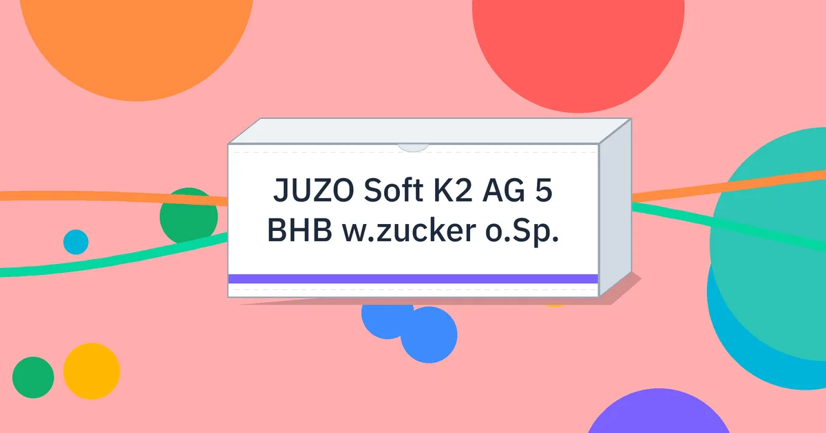 Symbolbild: Packung mit der Aufschrift JUZO Soft K2 AG 5 BHB w.zucker o.Sp. (PZN 14841157) – Verfügbarkeit und Bezug in Apotheken in Frankfurt am Main