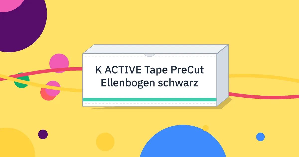 Symbolbild: Packung mit der Aufschrift K ACTIVE Tape PreCut Ellenbogen schwarz (PZN 06936375) – Verfügbarkeit und Bezug in Apotheken in Frankfurt am Main