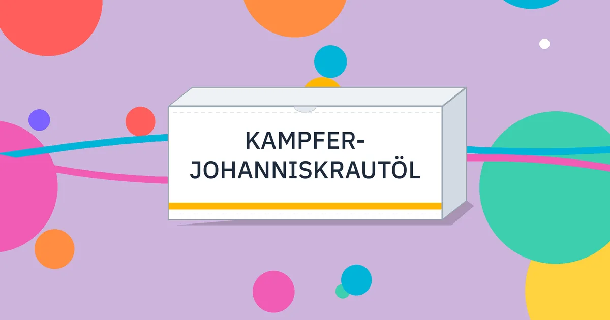 Symbolbild: Packung mit der Aufschrift KAMPFER-JOHANNISKRAUTÖL (PZN 01753724) – Verfügbarkeit und Bezug in Apotheken in Frankfurt am Main
