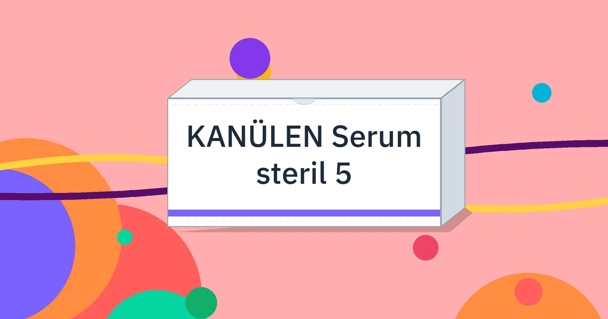 Symbolbild: Packung mit der Aufschrift KANÜLEN Serum steril 5 (PZN 01728896) – Verfügbarkeit und Bezug in Apotheken in Frankfurt am Main
